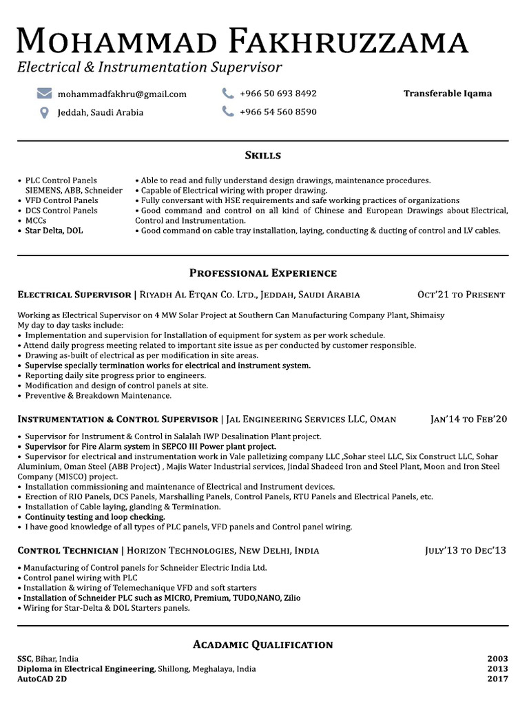 Resume, Fakhruzzama, v1_compressed (3) | PDF