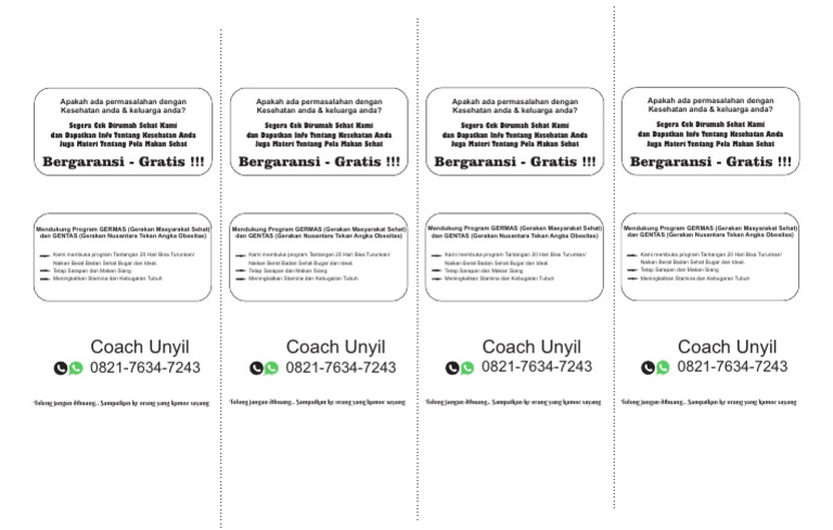 Program Kesehatan GERMAS dan GENTAS | PDF