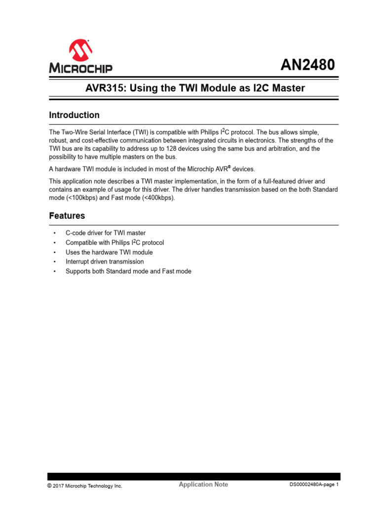 Using The TWI Module As I2C Master | PDF | Telecommunications ...