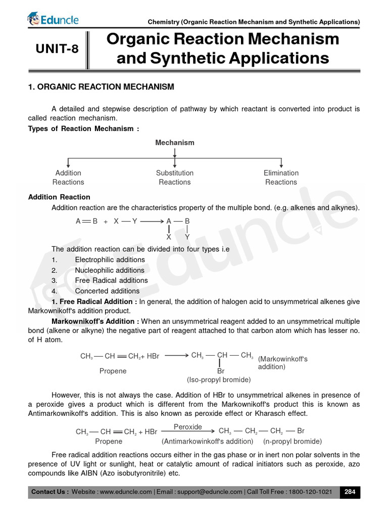 Organic Reaction Mechanism 99p | PDF | Chemical Reactions | Radical ...