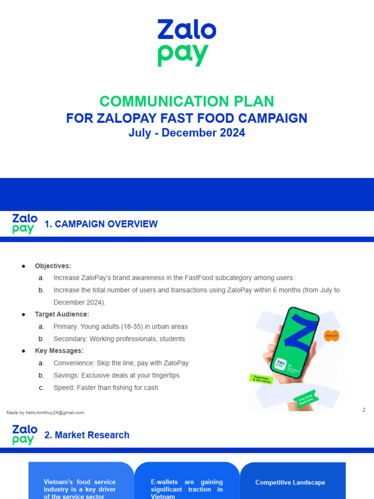 ZaloPay - Kim Thùy - Assisgment | PDF | Performance Indicator | Target Audience