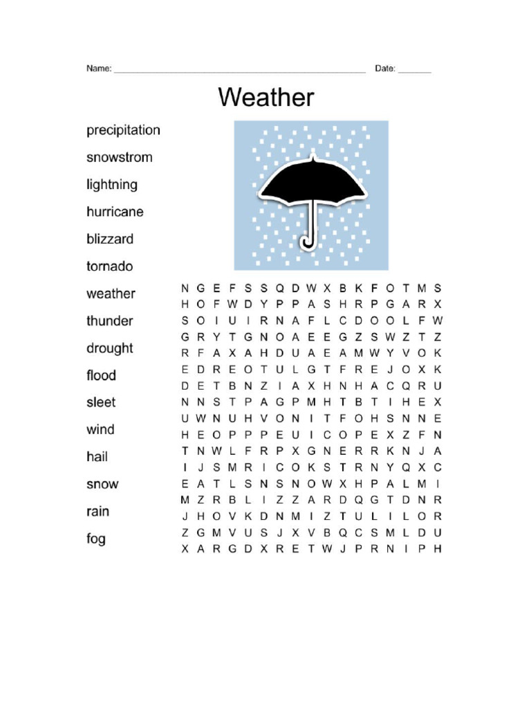 Activity - Weather Word Search | PDF