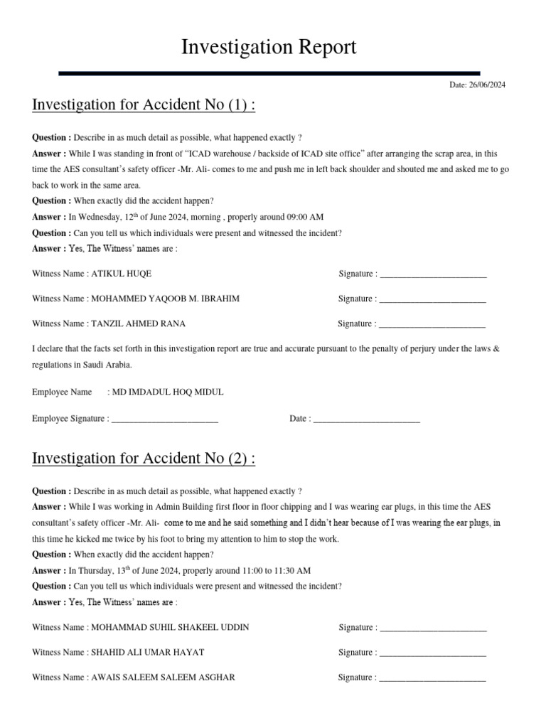 Investigation Report | PDF