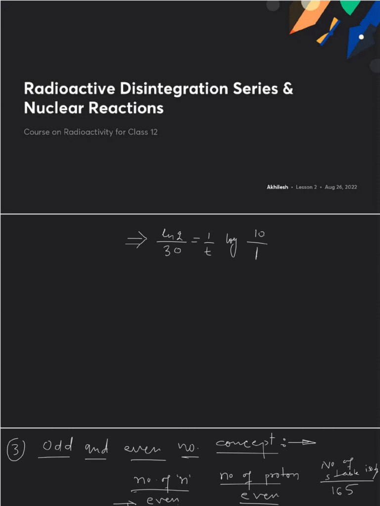Radioactive Disintegration Series Nuclear Reactions With Anno | PDF