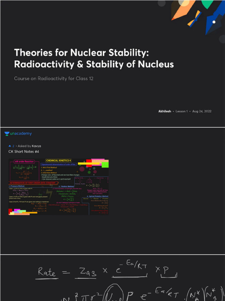 Theories for Nuclear Stability Radioactivity Stability of Nucleus With ...