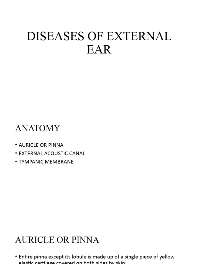Diseases of External Ear | PDF | Ear | Auditory System