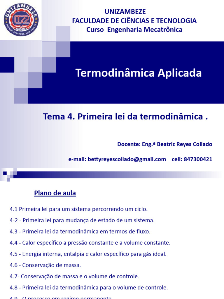 Tema 4. 1ra Ley Termodinamica | PDF | Termodinâmica | Calor