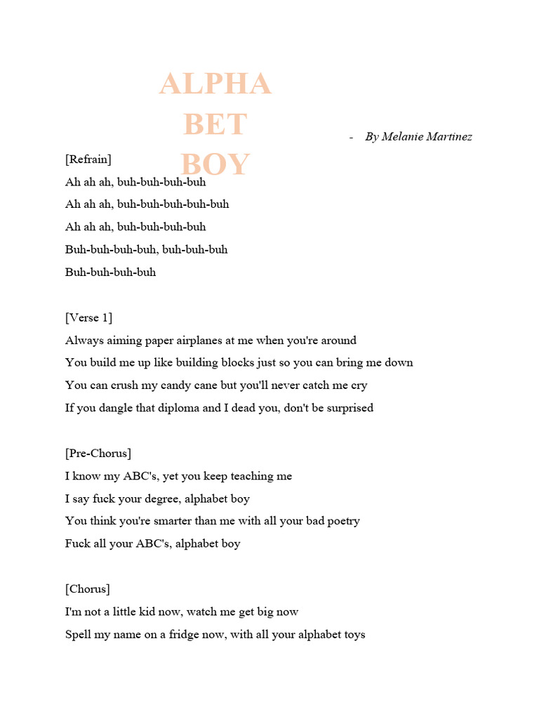 CRY BABY - Alphabet Boy | PDF