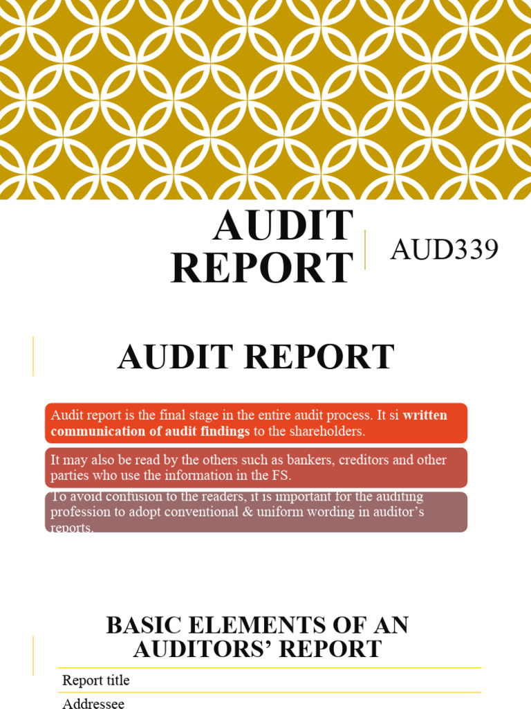 Topic 14 - Audit Report | PDF | Financial Audit | Audit