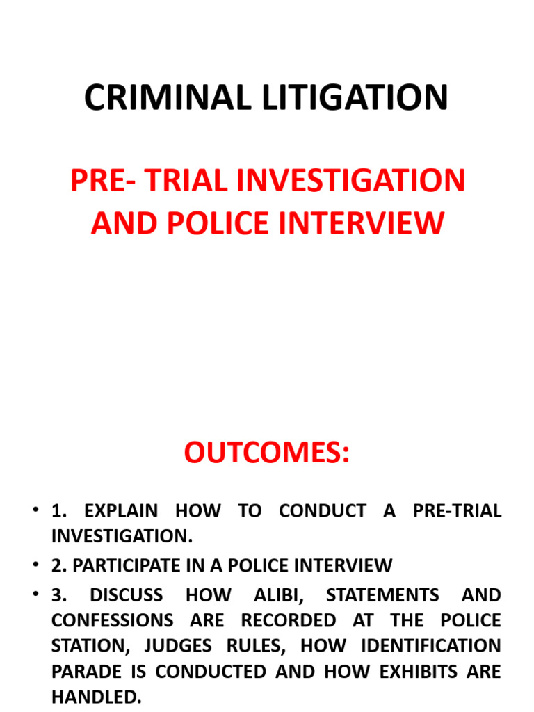 Pre-Trial Investigation and Police Rights | PDF | Bail | Confession (Law)