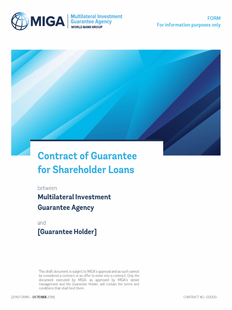 MIGA Guarantee Agreement Loan Template 2018 | PDF | Guarantee ...