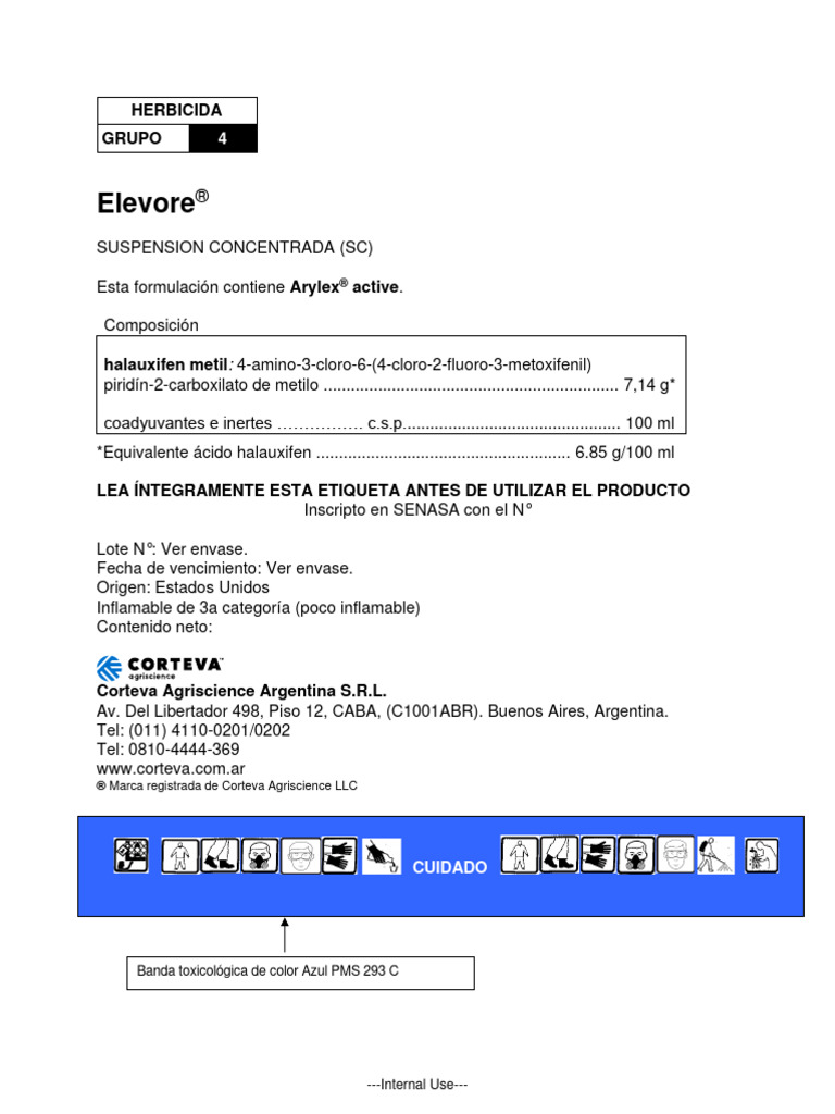 Etiqueta Elevore Final Corteva LA AR V1 | PDF | Agua | Toxicología