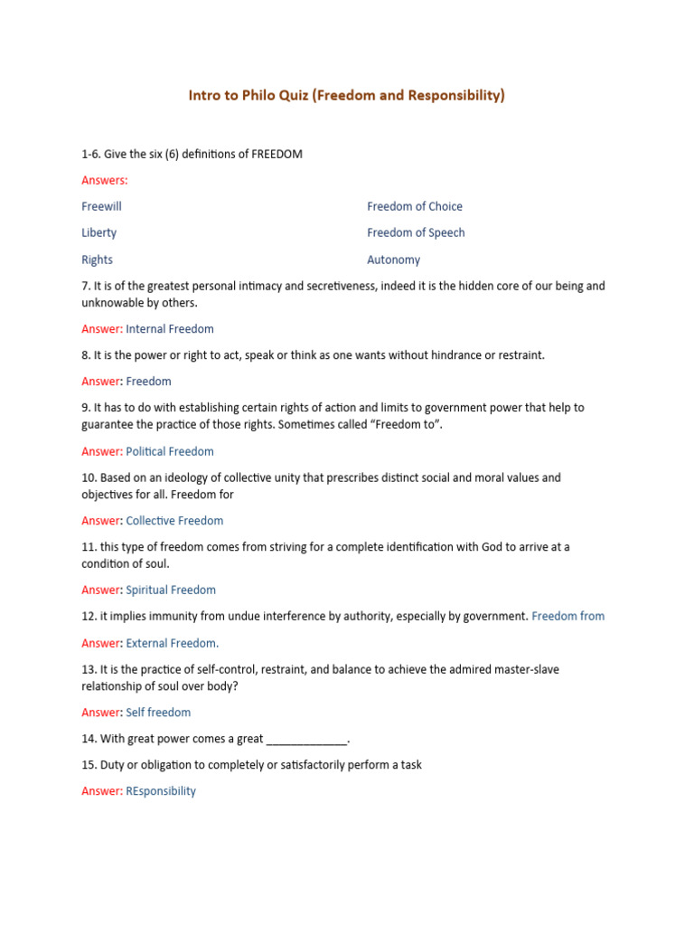 Intro To Philo Quiz | PDF | Self-Improvement | Science & Mathematics