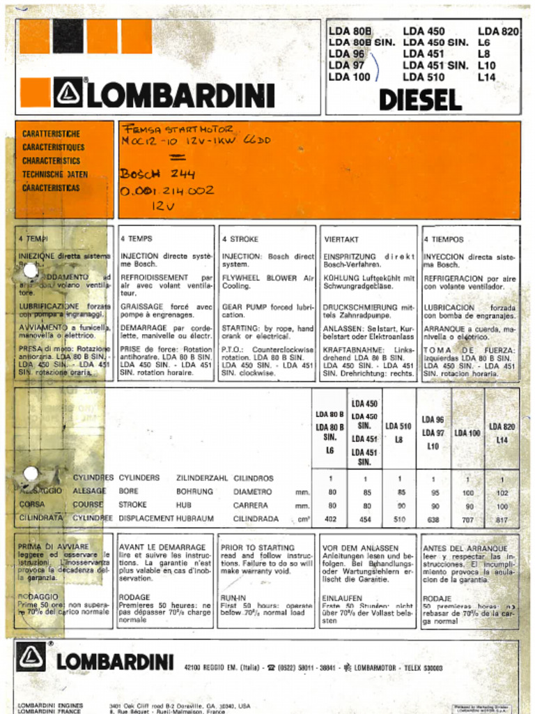 I - 2446 - 1 - Lombardini LDA Serie Oud | PDF