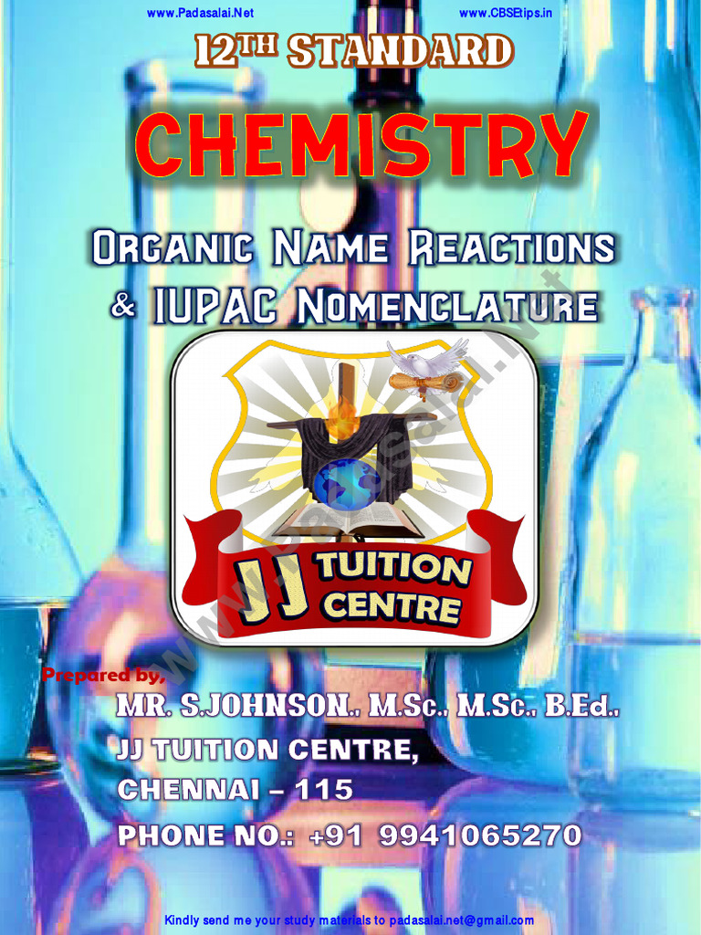 12th Chemistry EM Name Reactions Study Materials English Medium PDF ...