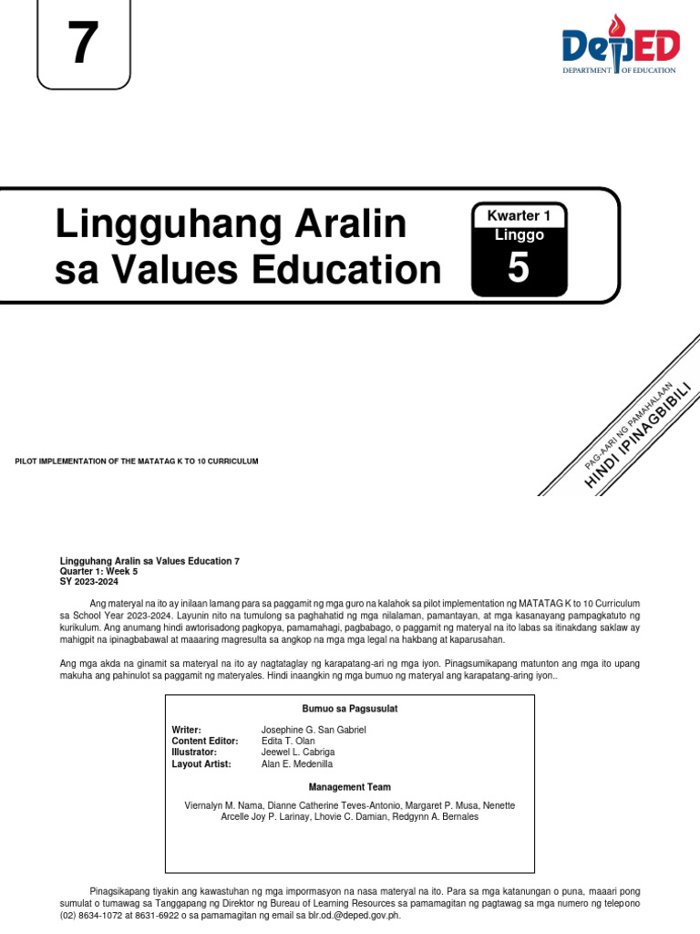 LE_ValuesEducation7_Week5_v2 | PDF