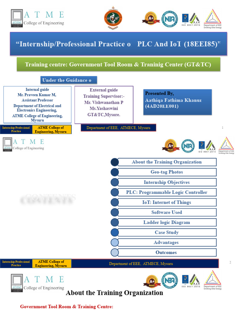 Aathiqa 4ad20ee001 Internship | PDF | Programmable Logic Controller ...