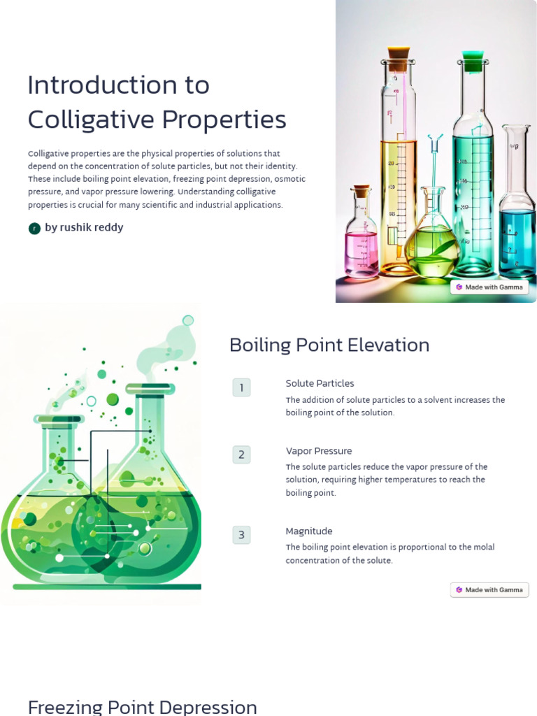 Introduction To Colligative Properties | PDF | Chemistry | Phases Of Matter
