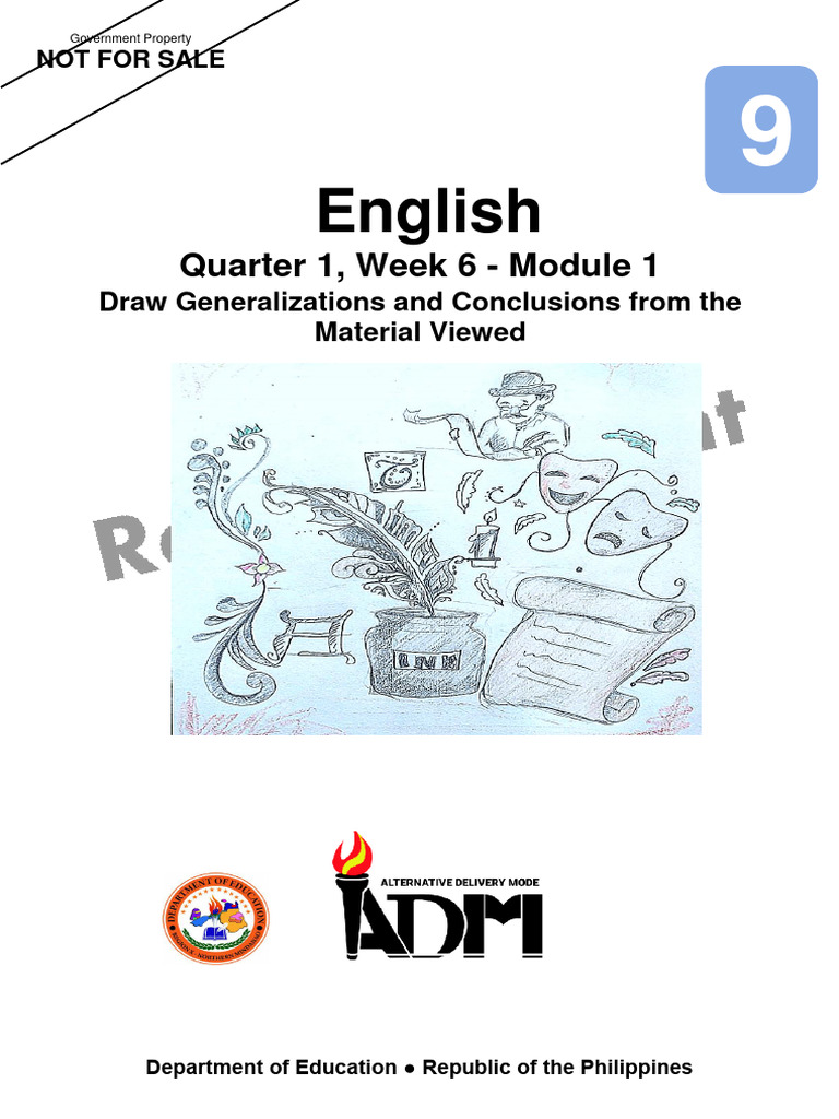 English9 - Q1 - Mod1 - Wk6 - Draw Generalizationsand Conclusions From ...