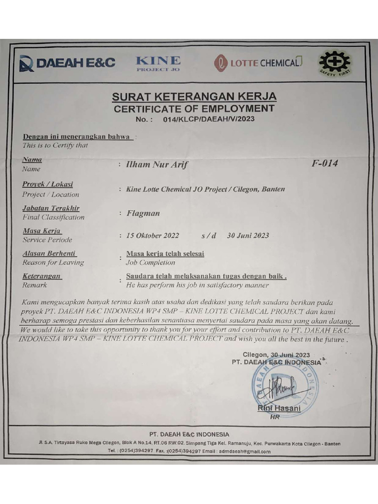 Paklaring daeah | PDF