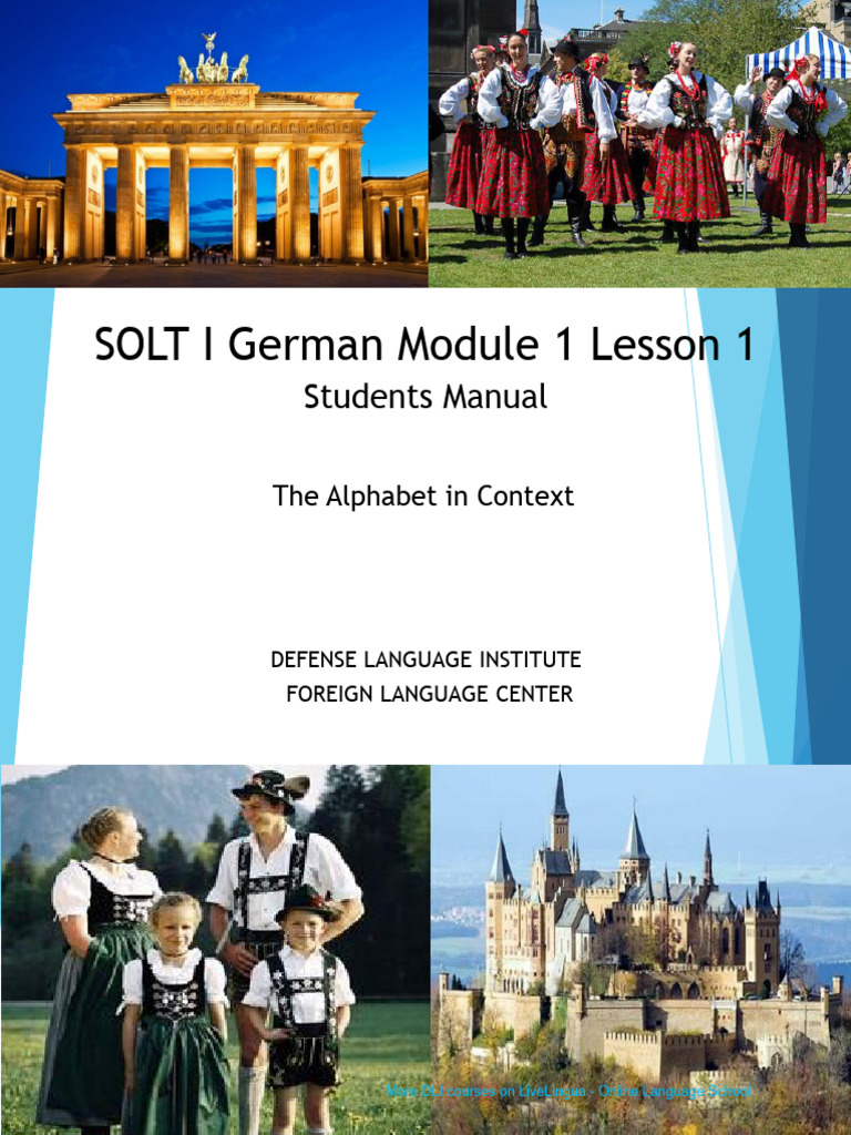 DLI German SOLT Student M1L1 | PDF | German Language | English Language