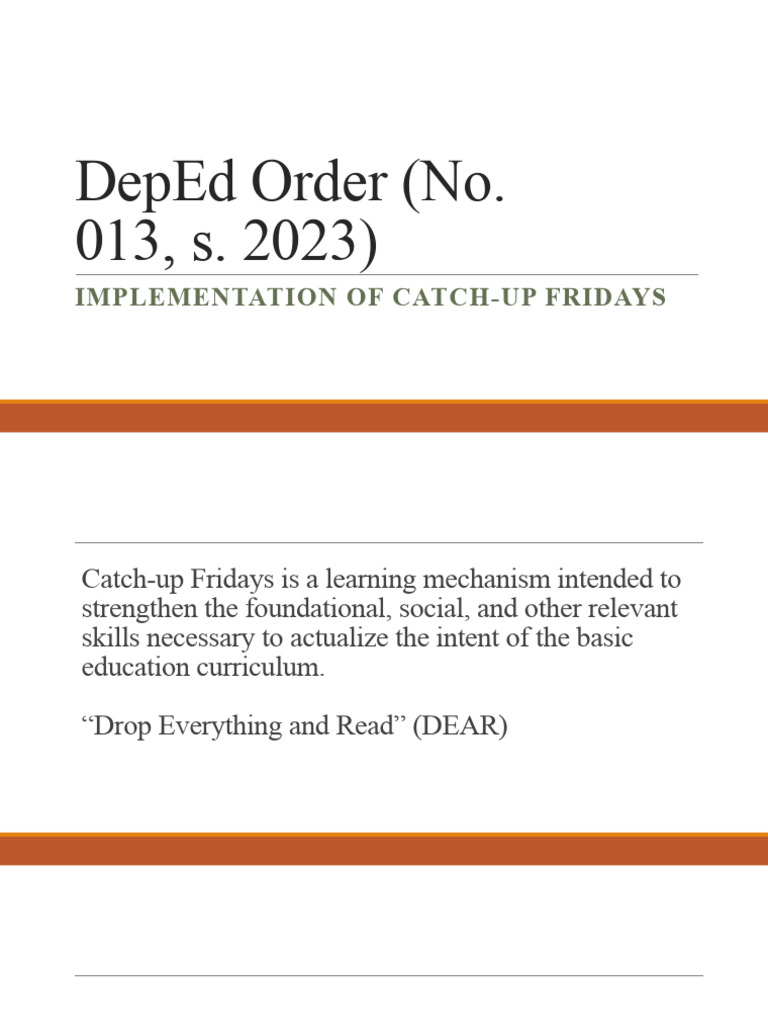 DepEd Order (No. 013, S. 2023) | PDF