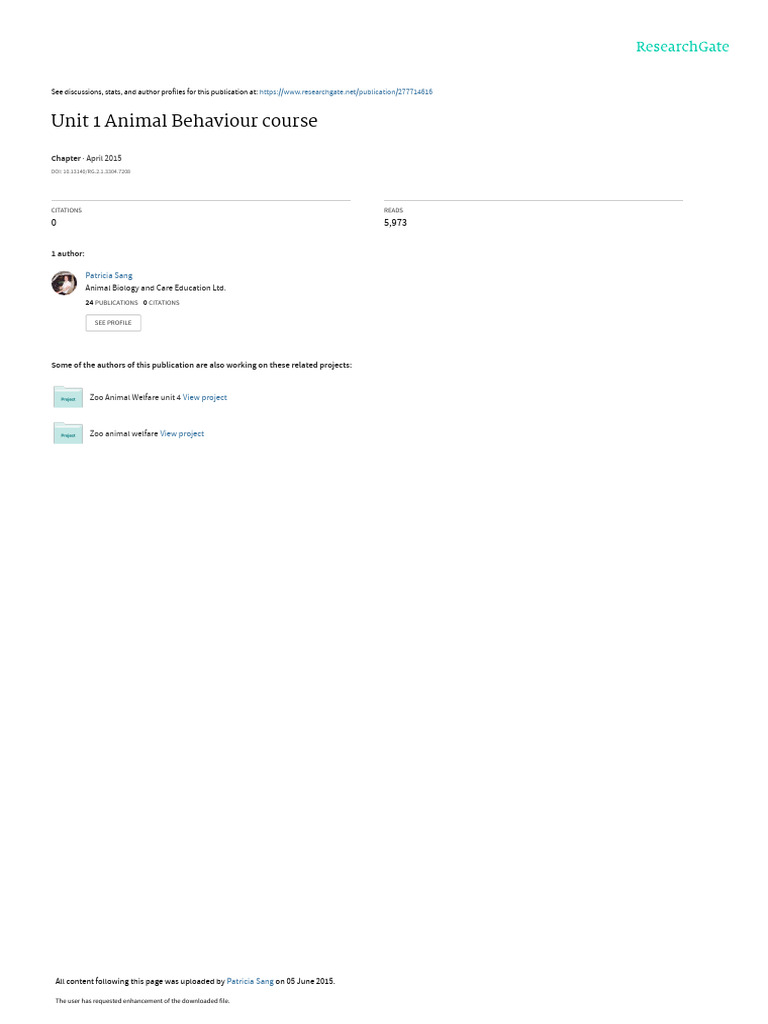 Fundamentals of Animal Behaviour Sample 1 | PDF | Classical ...