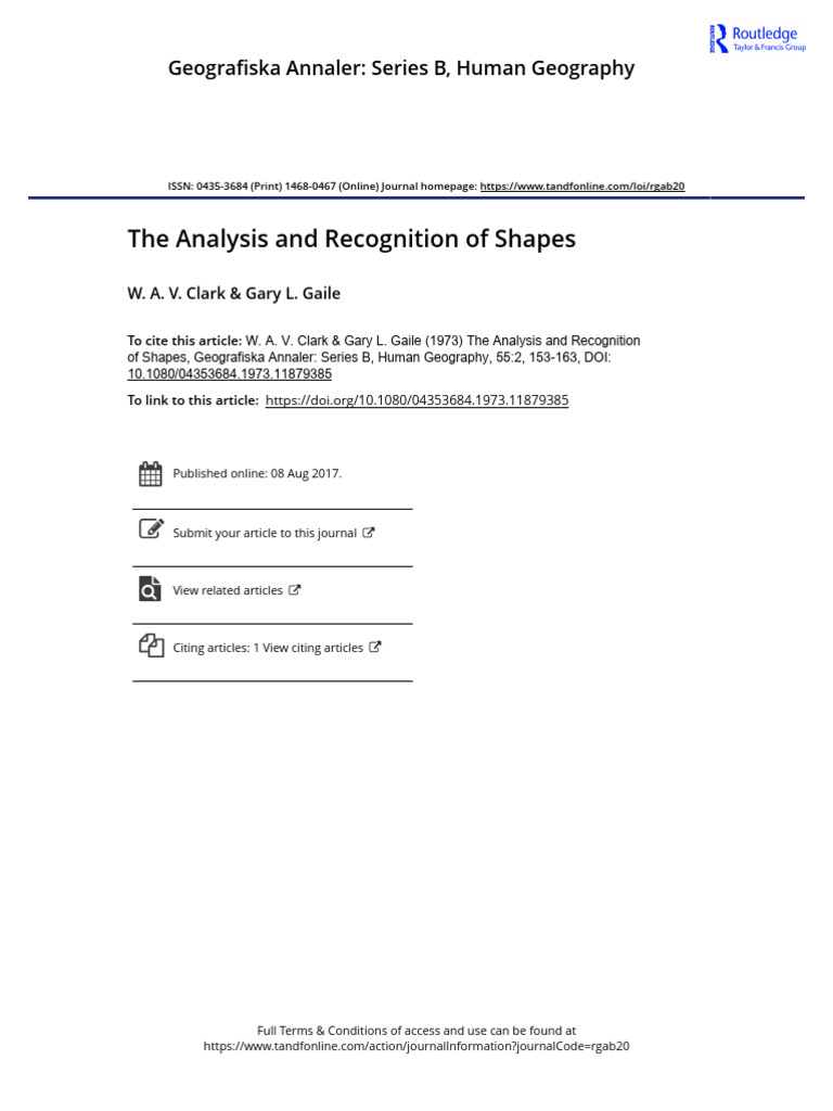 The Analysis and Recognition of Shapes - Clark | PDF | Shape ...