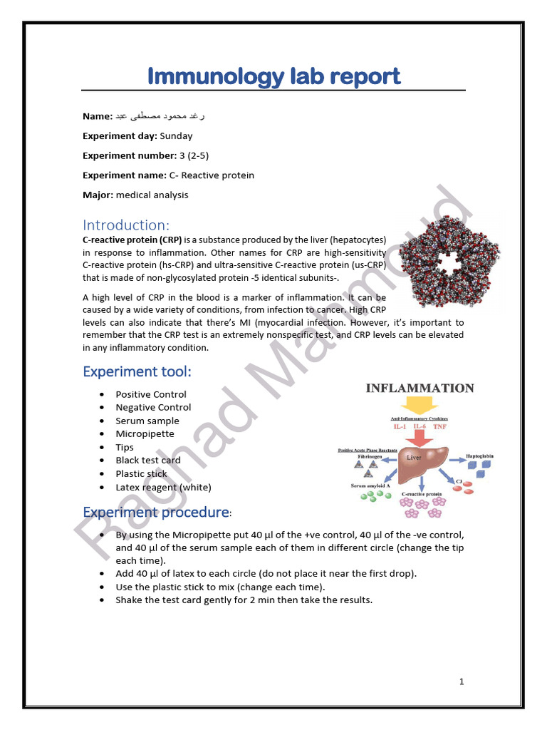 C - Reactive Protein - Watermark | PDF