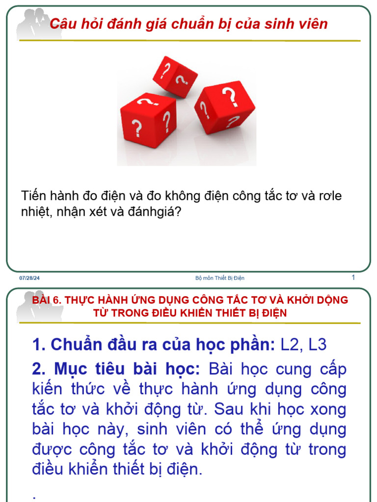 BÁO CÁO BÀI 1 TH ONLINE ỨNG DỤNG CÔNG TẮC TƠ VÀ KHỞI DỘNG TỪ TRONG ĐIỀU KHIỂN THIẾT BỊ ĐIỆN | PDF