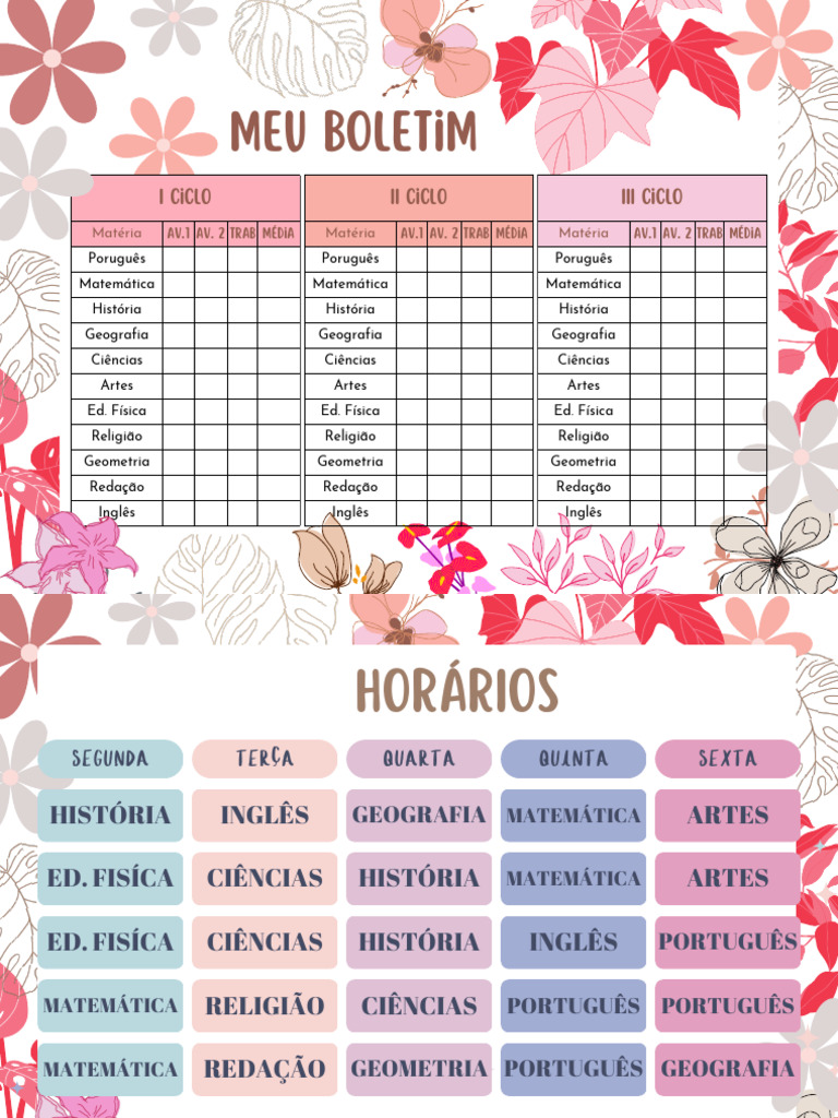 Pink Floral Class Schedule | PDF | Epistemologia | Ciências naturais