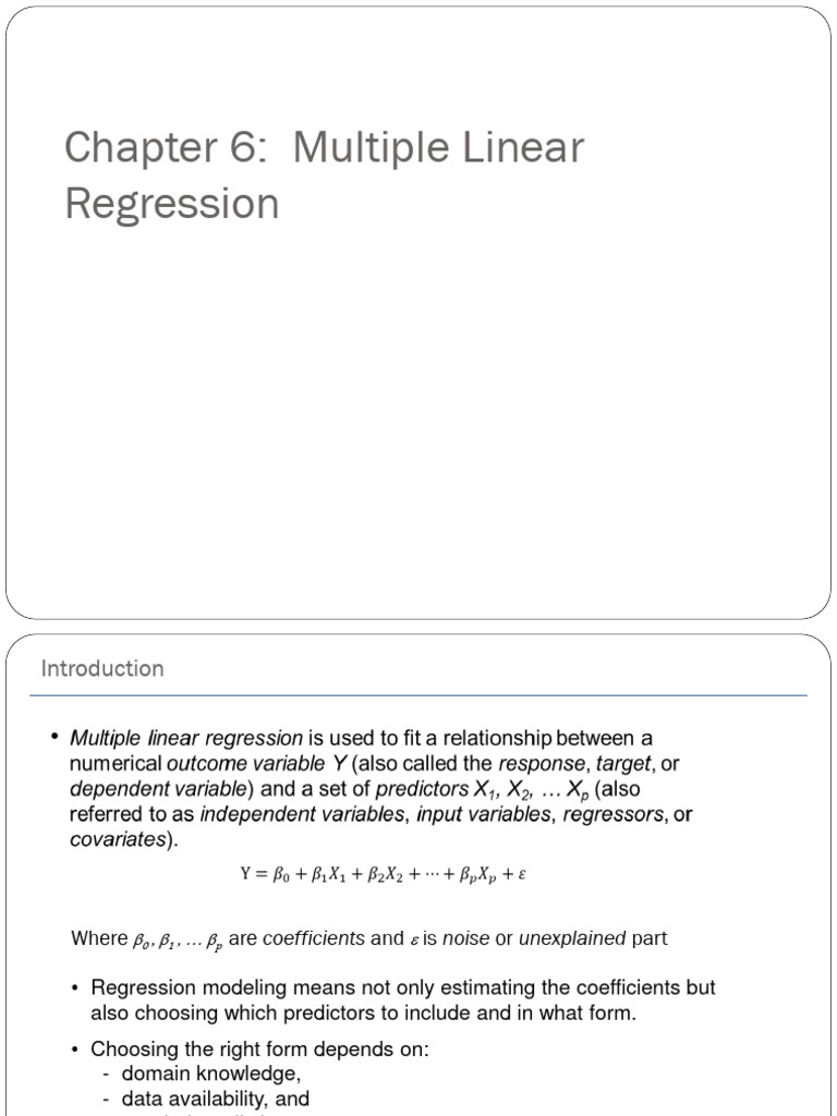 Chapter 06 Linear Reg | PDF | Dependent And Independent Variables ...