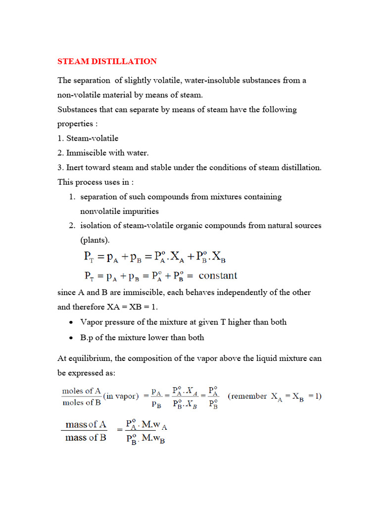 STEAM DISTILLATION | PDF