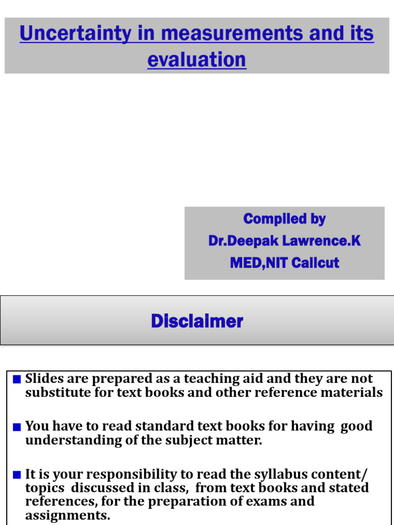 Uncertainty in measurements | PDF | Confidence Interval | Normal ...