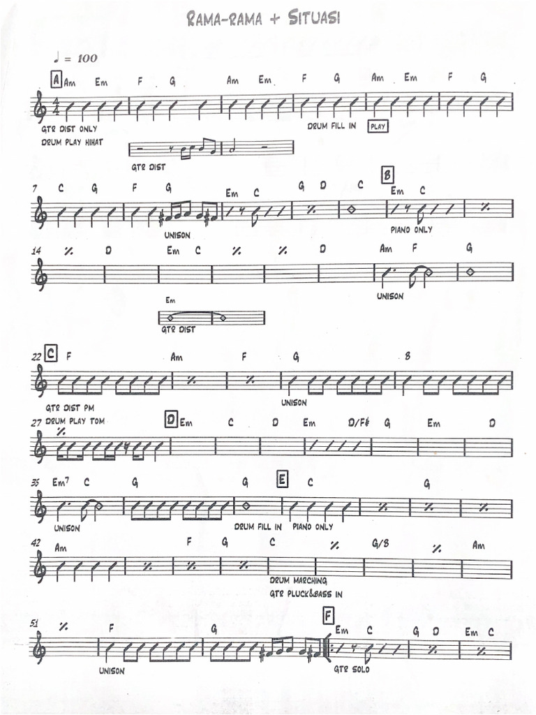 Score Rama Rama X Situasi | PDF
