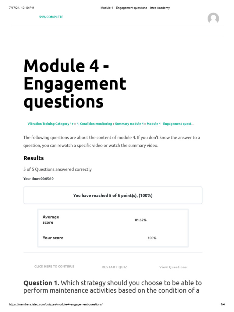 Module 4 - Engagement questions - Istec Academy | PDF