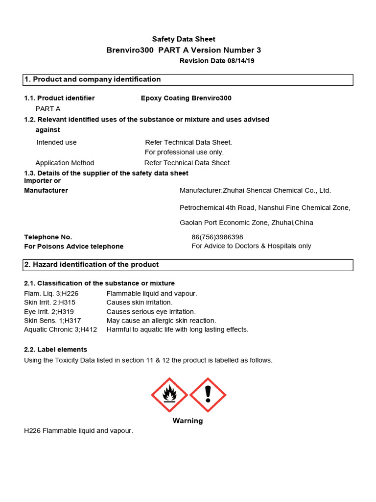 Epoxy Coating Safety Guide | PDF | Toxicity | Materials