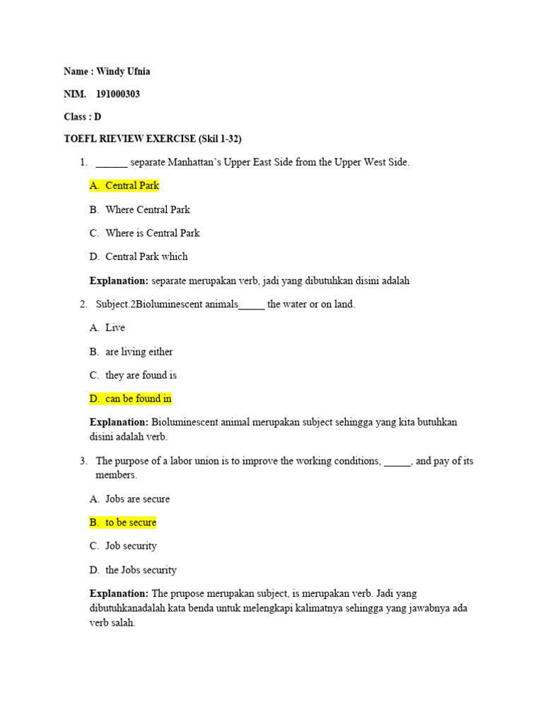Toefl Skil 1-32 | PDF | Travel | Language Arts & Discipline