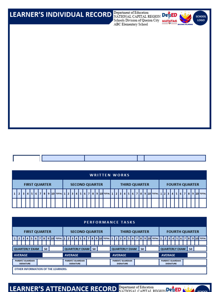 LEARNERS INDIVIDUAL RECORD BLUE | PDF