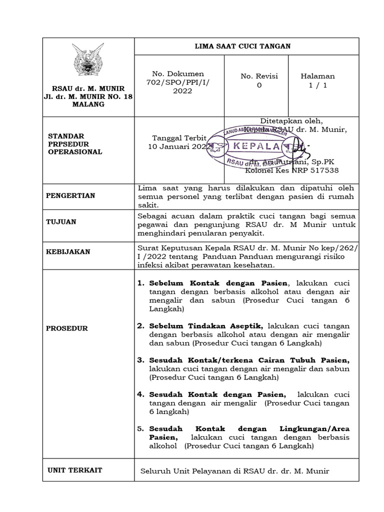 SPO 5 Saat Cuci Tangan | PDF