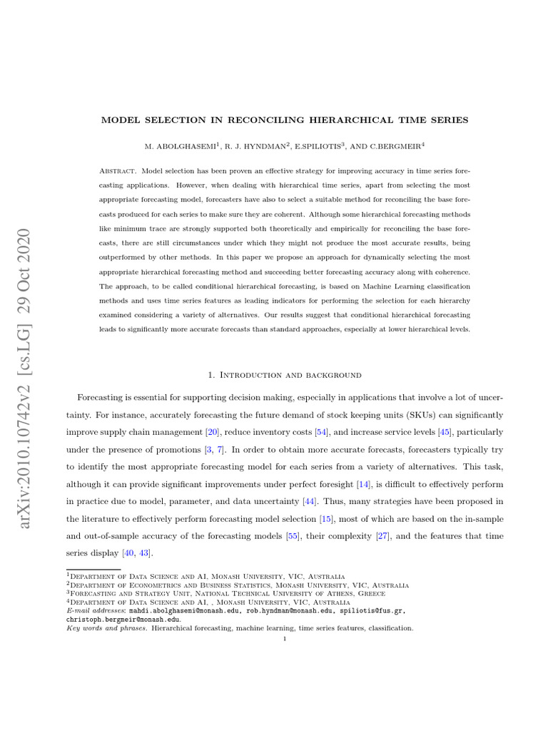 Dynamic Model Selection for Hierarchical Forecasting | PDF ...