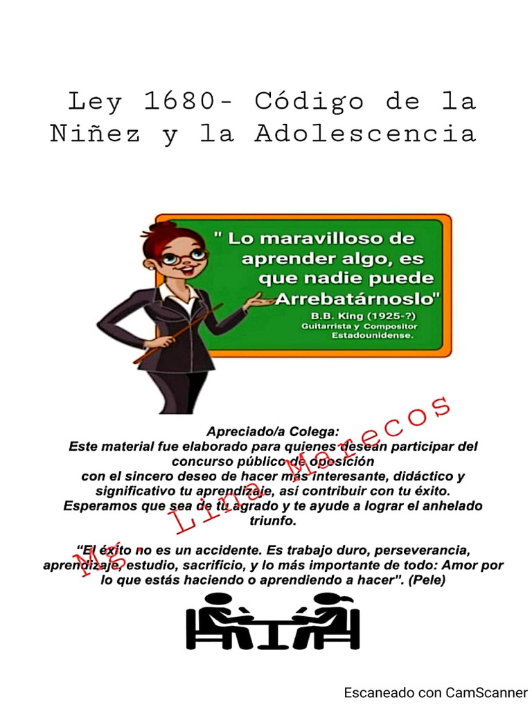 Resumen Ley 1680 - Niñez y Adolescencia | PDF
