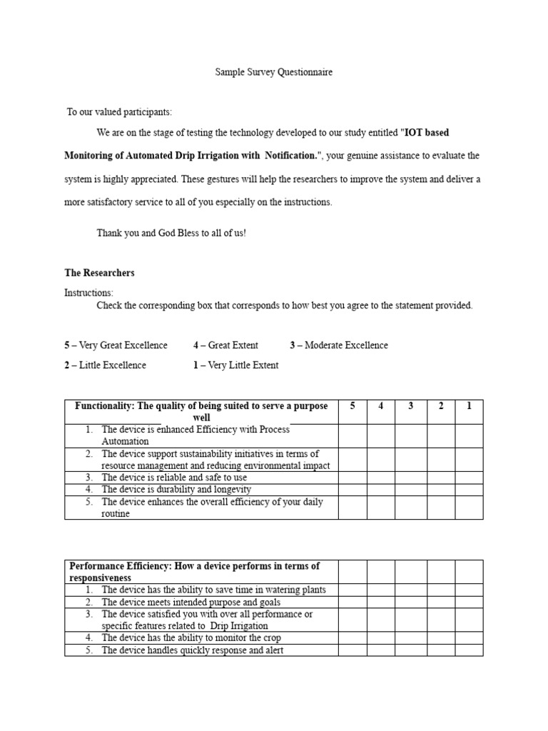 Survey-Questionnaire-1 | PDF | Usability