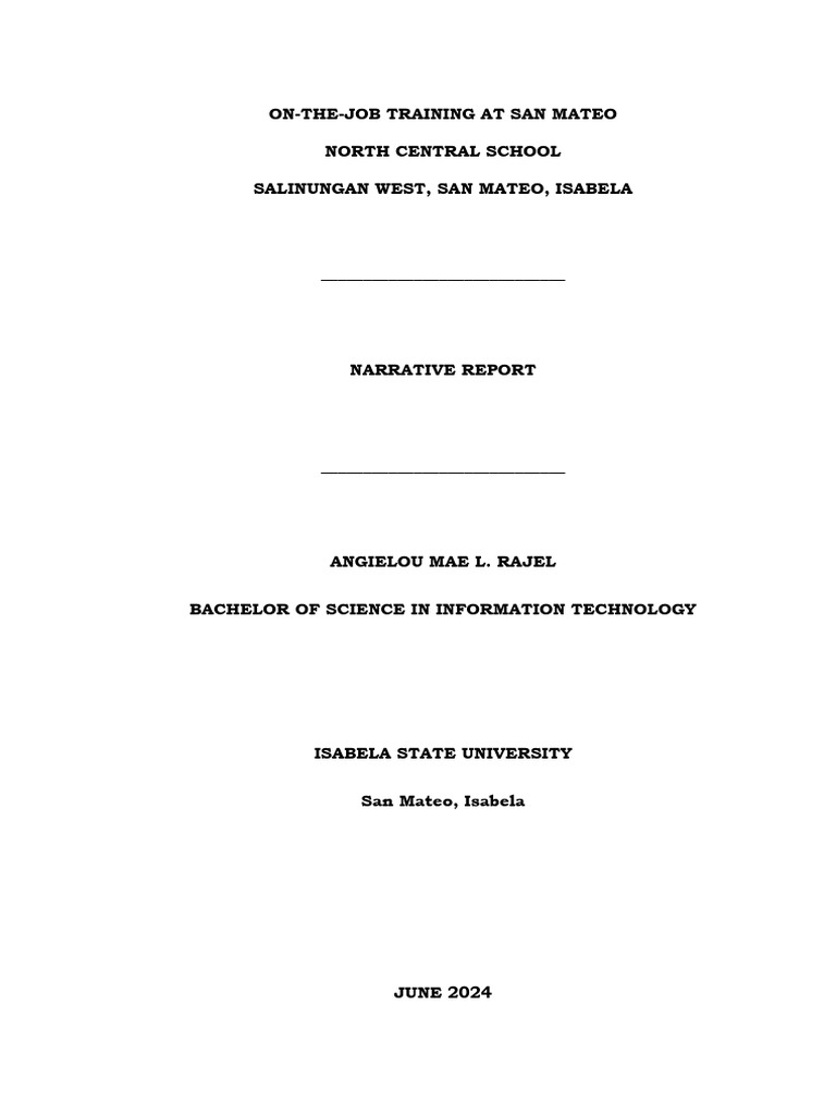 Final Narrative-Rajel | PDF | Schools | Teachers