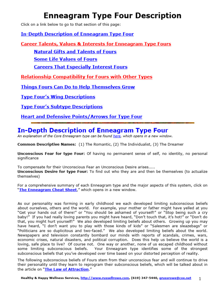 Understanding Enneagram Type Four | PDF | Self Esteem | Feeling
