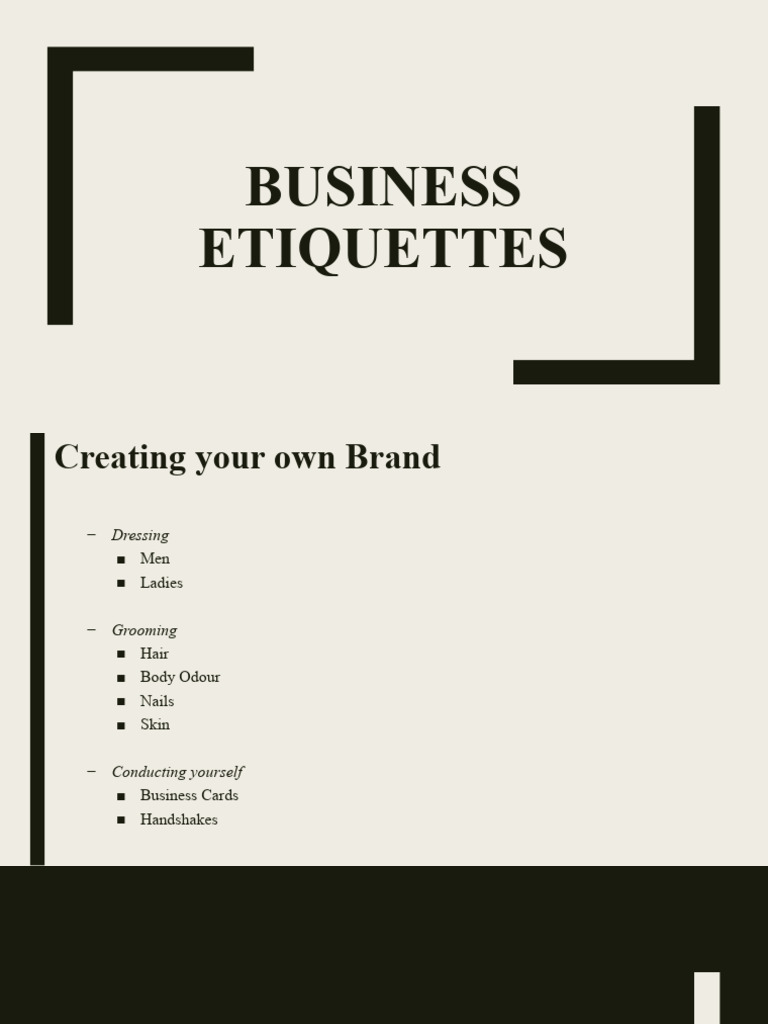 Business Etiquette | PDF