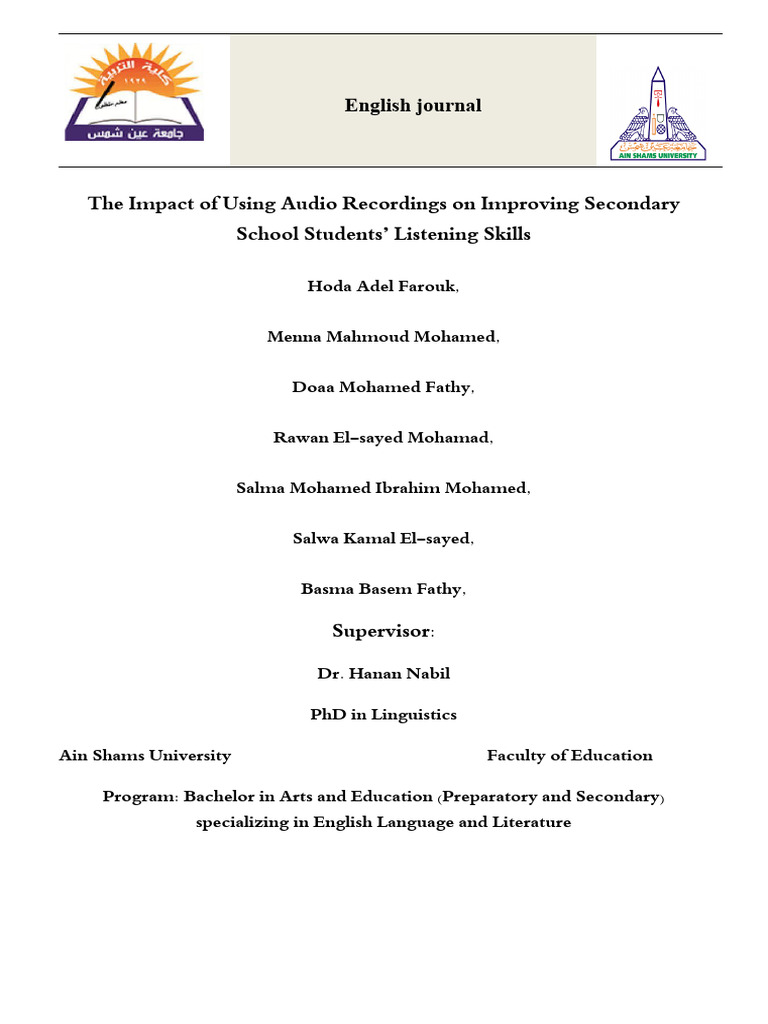 The Impact of Using Audio Recordings On Improving Secondary School ...