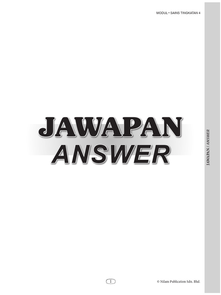 Jawapan Sains Tingkatan 4 | PDF