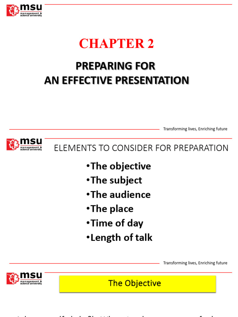 Chapter 2 Preparing For An Effective Presentation | PDF
