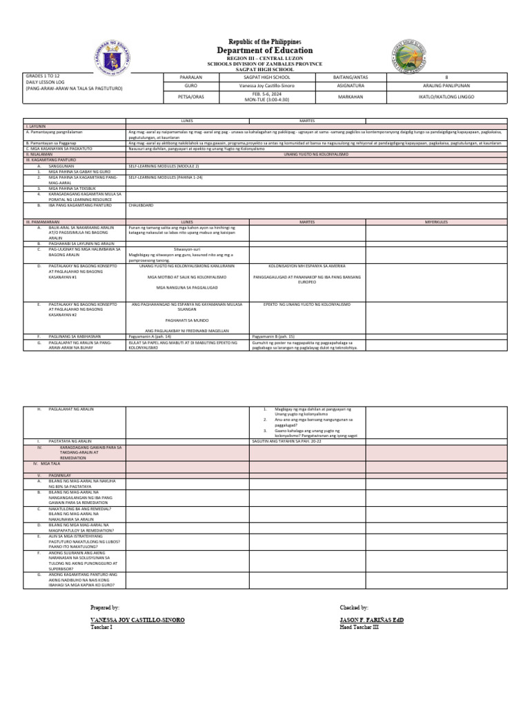 AP8 DLL Q3W2-3 | PDF